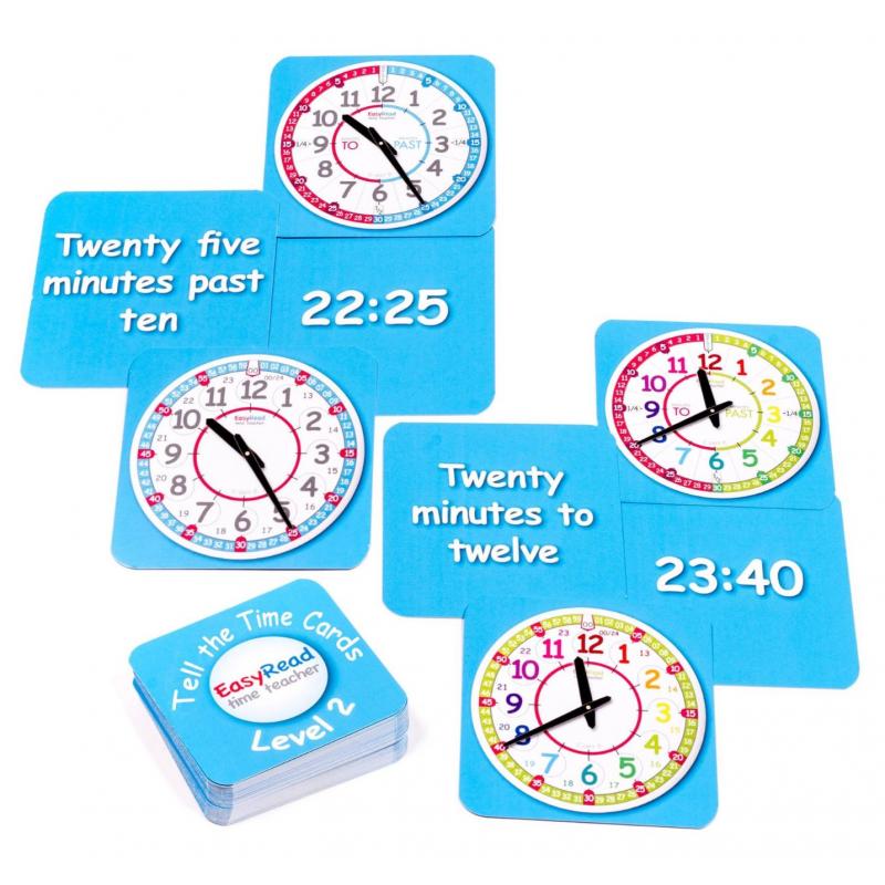 EasyRead Time Teacher Tell the Time Cards - Level 2