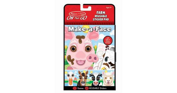 Make a Face farm Animals Reusable Sticker Pad